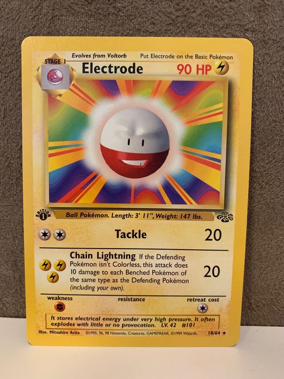 18/64 *1.Edition Error Misprint Electrode Rare ENG Pokemon | Kaufen auf ...