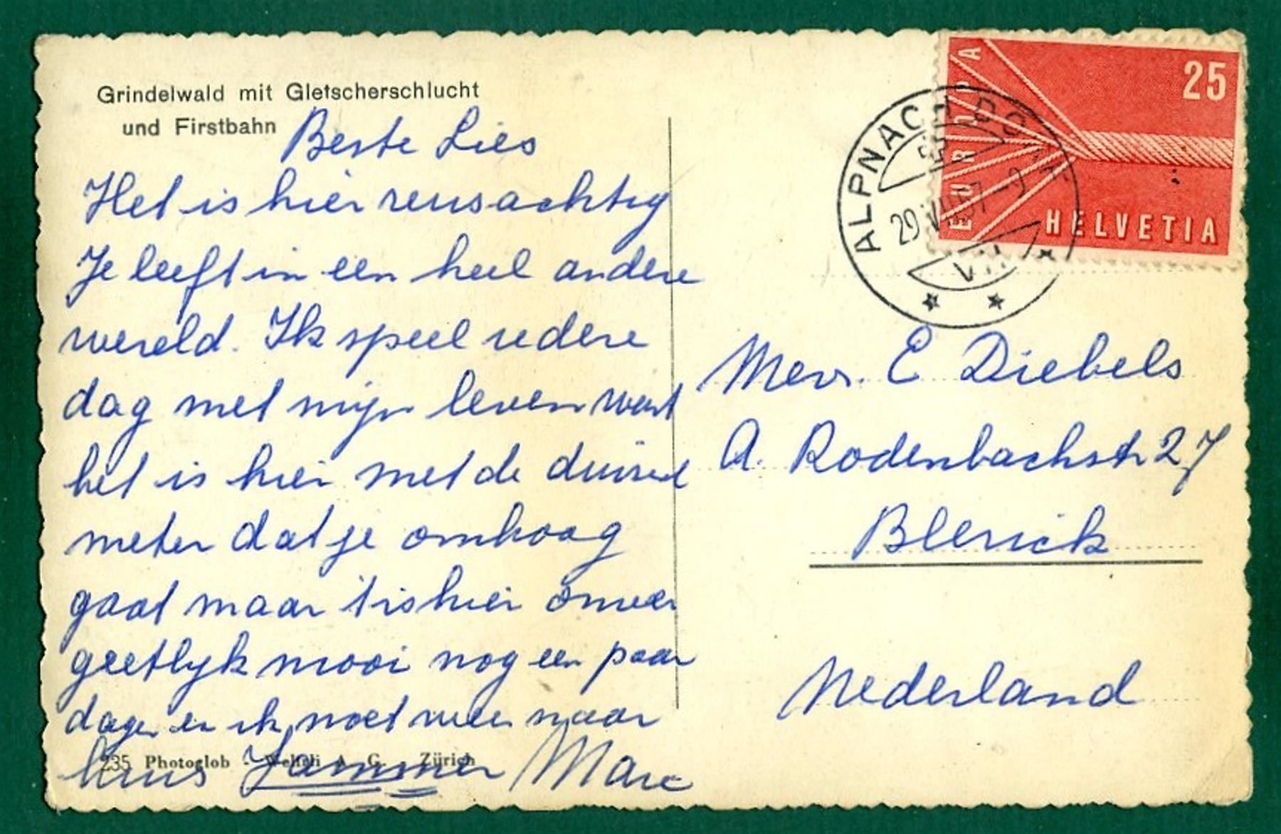 Grindelwald, 5 Ansichten, 1957 (Gebraucht) in Sargans für CHF 1 – mit Lieferung auf Ricardo kaufen