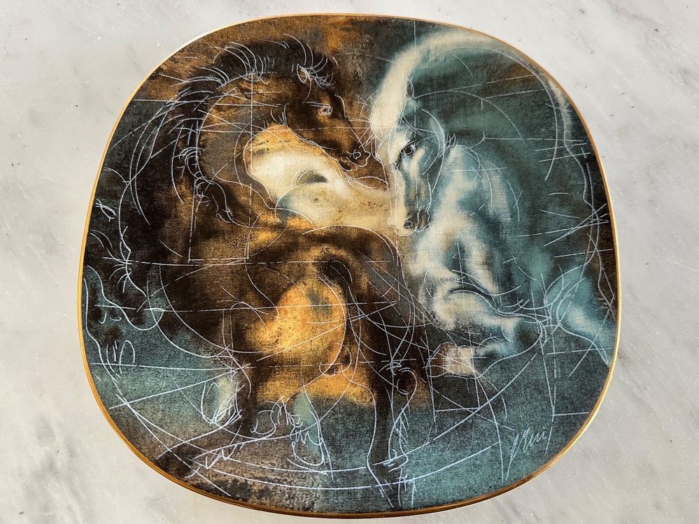 Hans Erni Rosenthal Teller zwei Pferde | Kaufen auf Ricardo