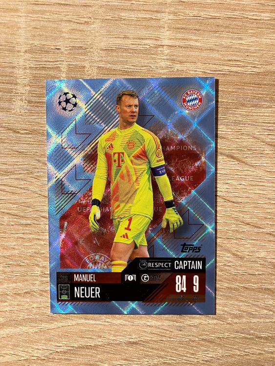 Topps Match Attax 2024-25 Manuel Neuer Bayern PARALLEL Card (Neu ...