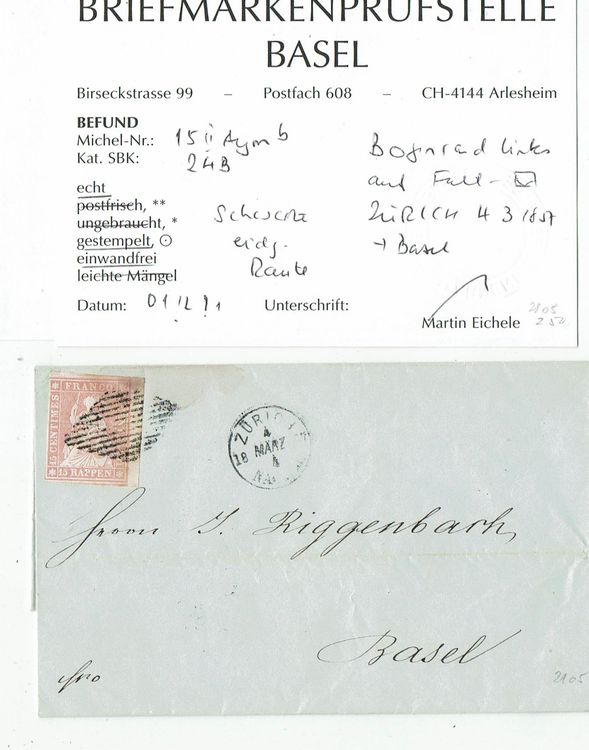 STRUBEL 15RP (24B/B1)> BASEL VON ZUERICH BEFUND | Kaufen auf Ricardo