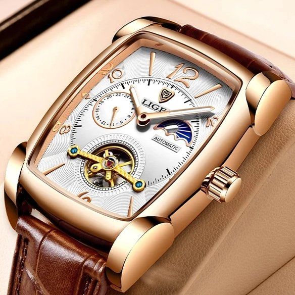 Tonneau Skelett Automatik Armbanduhr Herrenuhr offene Unruh | Kaufen ...