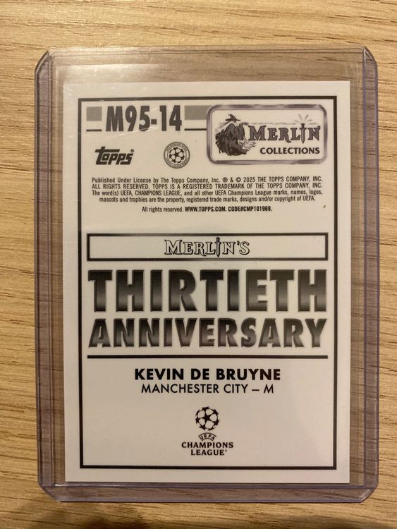 Topps Merlin 24/25 Kevin De Bruyne 30th Anniversary (Neu (gemäss ...