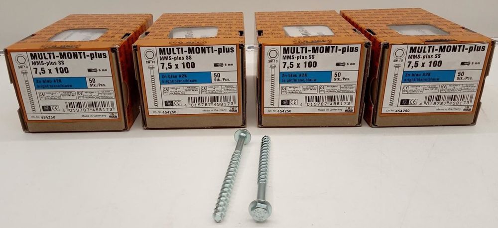 50 stk.MULTI-MONTI-plus SS 7,5 x 100, Sechskantkopf (Neu und ...