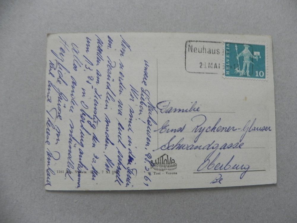 Postkarte Bahn Poststempel Neuhausen SH 1961 Schaffhausen (Gebraucht) in Siebnen für CHF 5 – mit ...