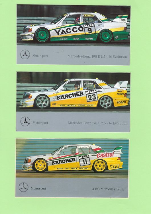 3x DTM Aufkleber/Sticker Mercedes v. Ommen, Cudini, Laffite | Kaufen ...