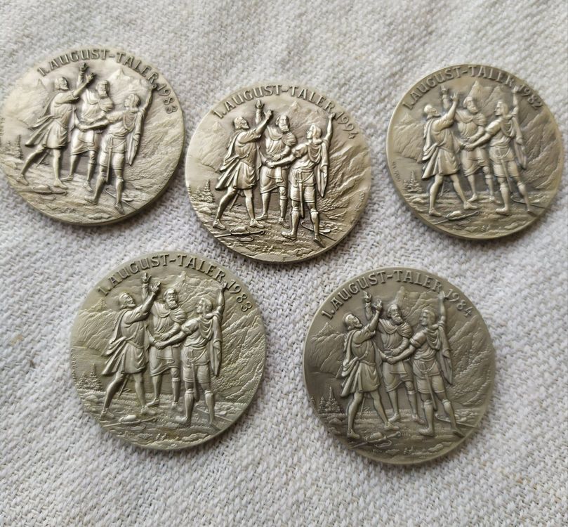 5 mal 1. August Taler / Silber / Ab 1.- | Kaufen auf Ricardo