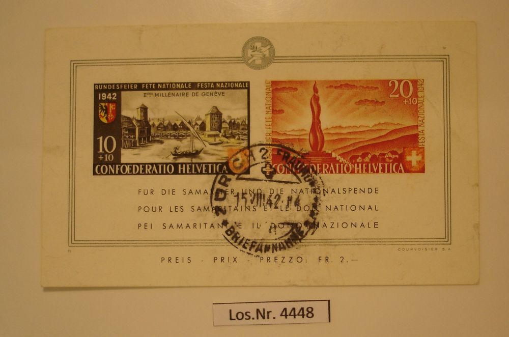 Block Pro Patria 1942 gest. 2. Qualität Kat. 250.- | Kaufen auf Ricardo