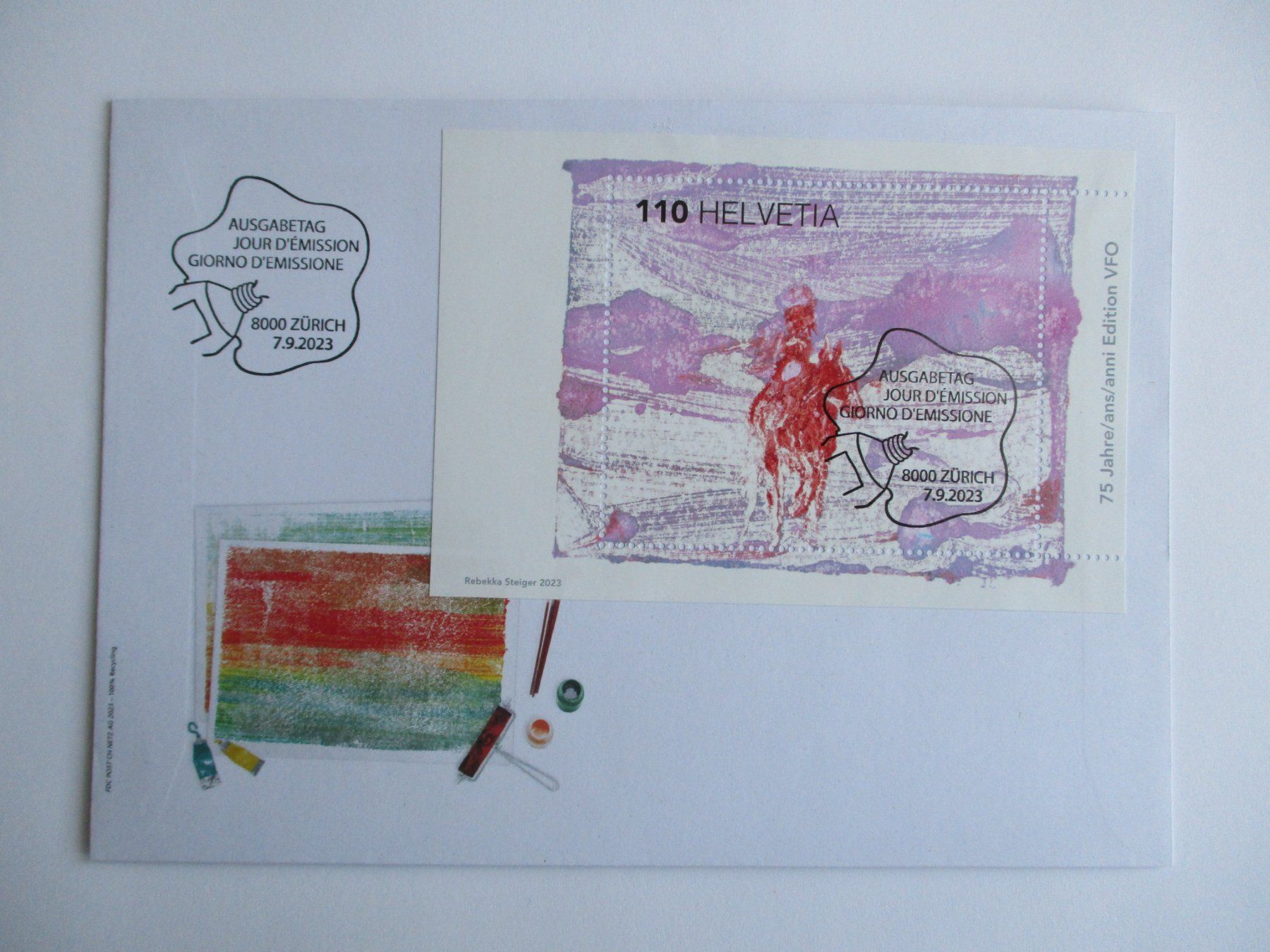 FDC Block Farb Edition auf Brief C6 Klein (Gebraucht) in Langnau b ...
