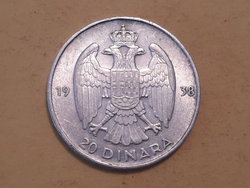 Jugoslawien 20 Dinara "Petar II" 1938 Silber (Gebraucht) in Buchs SG ...