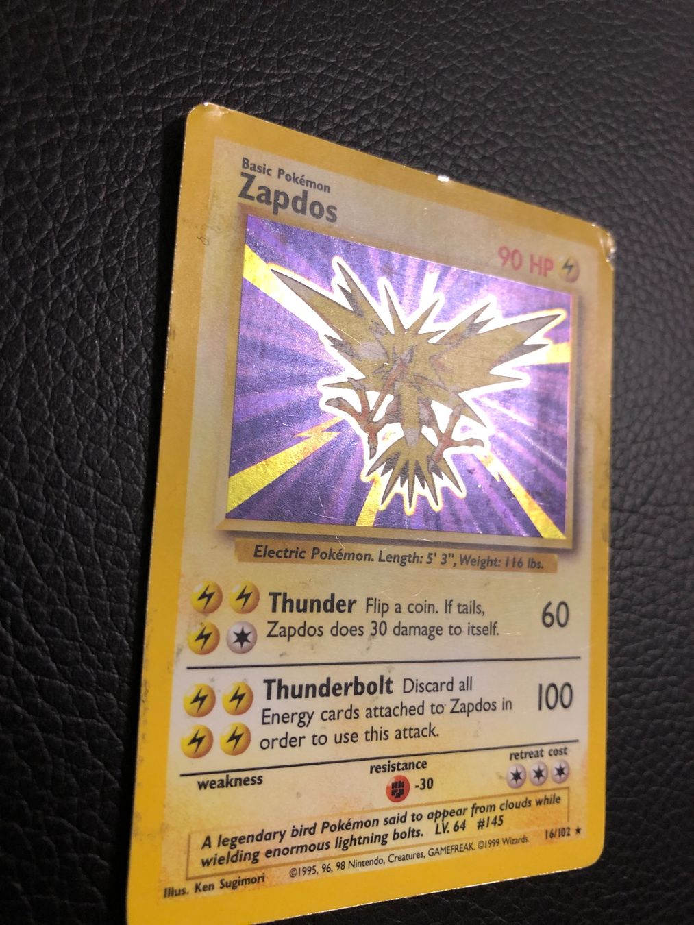 1999 Base Set - Zapdos Holo 16/102 Ab 1 (Gebraucht) in Paradiso für CHF ...