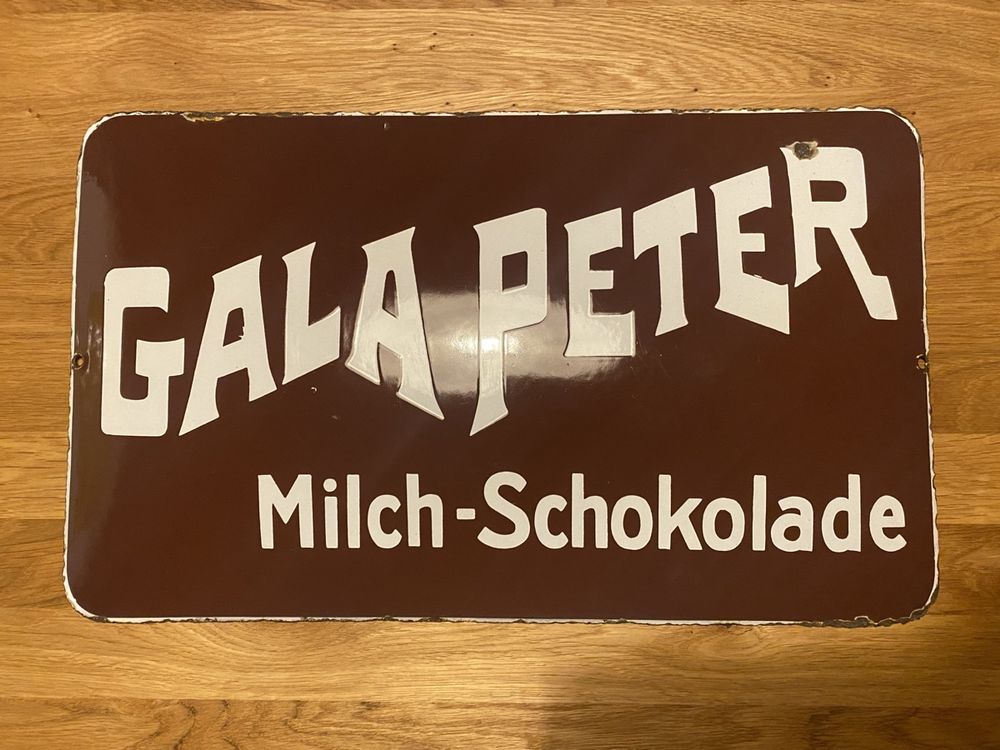 Gala Peter Emailschild, Schokolade, selten,Top, Rar (Gebraucht) in ...