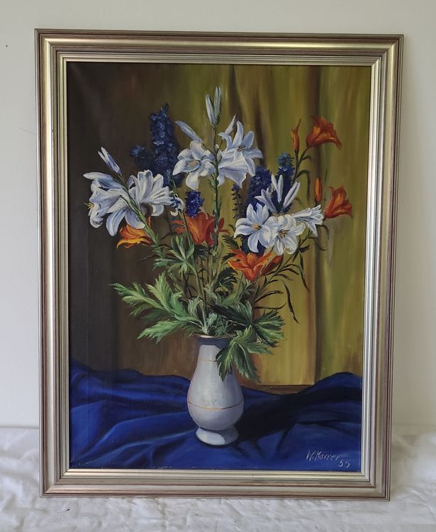 Blumenstillleben Öl Gemälde, signiert, gerahmt, 55x70cm (Gebraucht) in Liestal für CHF 150 – nur ...