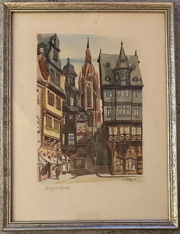 Stadt Ansicht Aquarell Signiert (Gebraucht) in Hochdorf für CHF 5 – mit Lieferung auf Ricardo kaufen