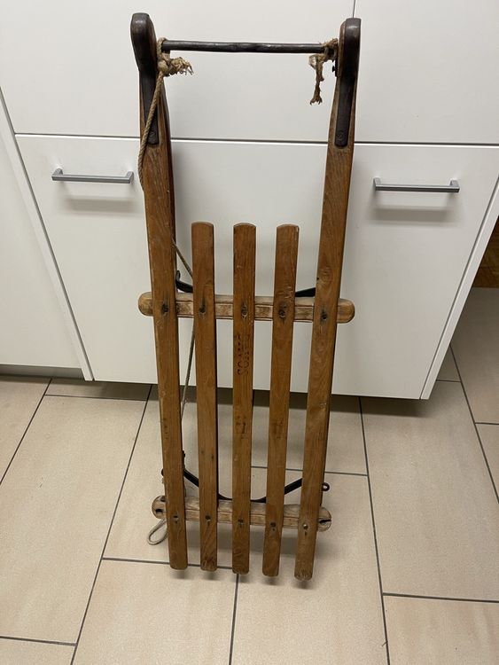 Antiker Holzschlitten Davoser Schlitten Rodel Vintage Winter (Gebraucht ...