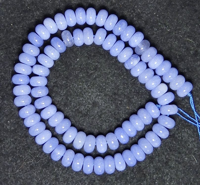 1 Strang natürliche Lavender Jade Perlen Rondellen 8 x 5 mm (Gebraucht ...
