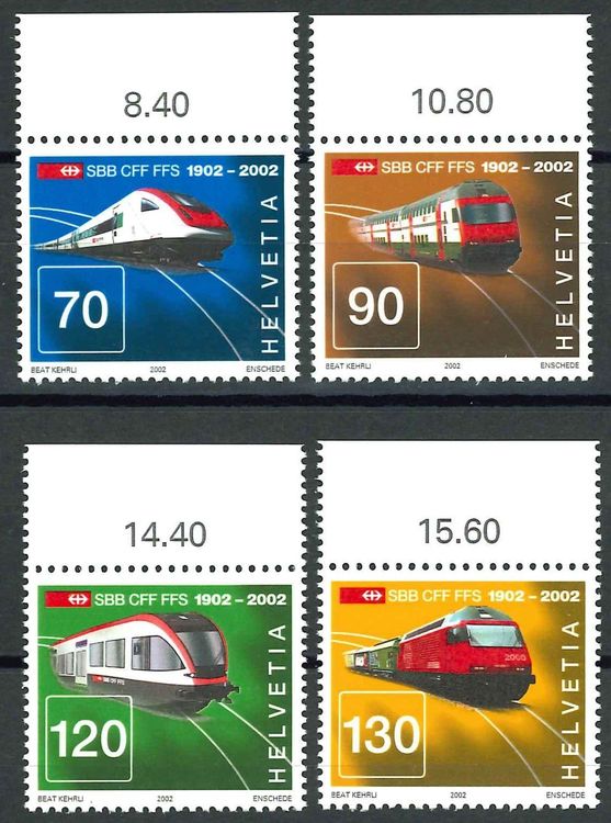 CH 2002, 100 Jahre SBB, SBK 1047-1050** (Neu (gemäss Beschreibung)) in Castione für CHF 4.3 ...