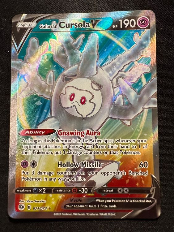 Galarian Cursola Card Pokemon Galarian Cursola 118/264 - Fusion Strike ...