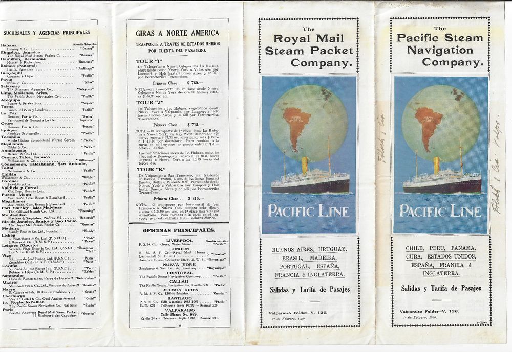 The Pacific Steam Navigation Company - Prospekt von 1930 (Gebraucht) in ...