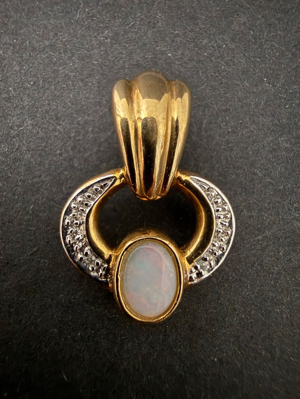 Gold Anhänger mit Opal und Diamanten 333, 8K (Gebraucht) in Spiegel b ...