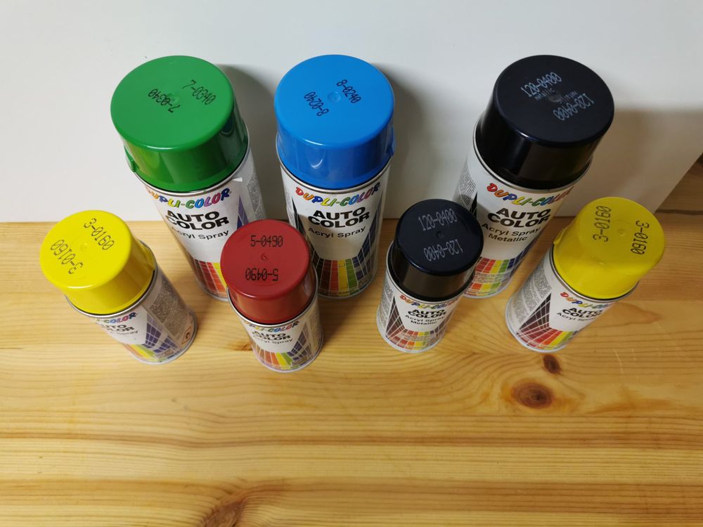 Spraydosen Set Dupli Color 3x 400ml, 4x 150ml Auto Color (Gebraucht) in Wattenwil für CHF 23 ...