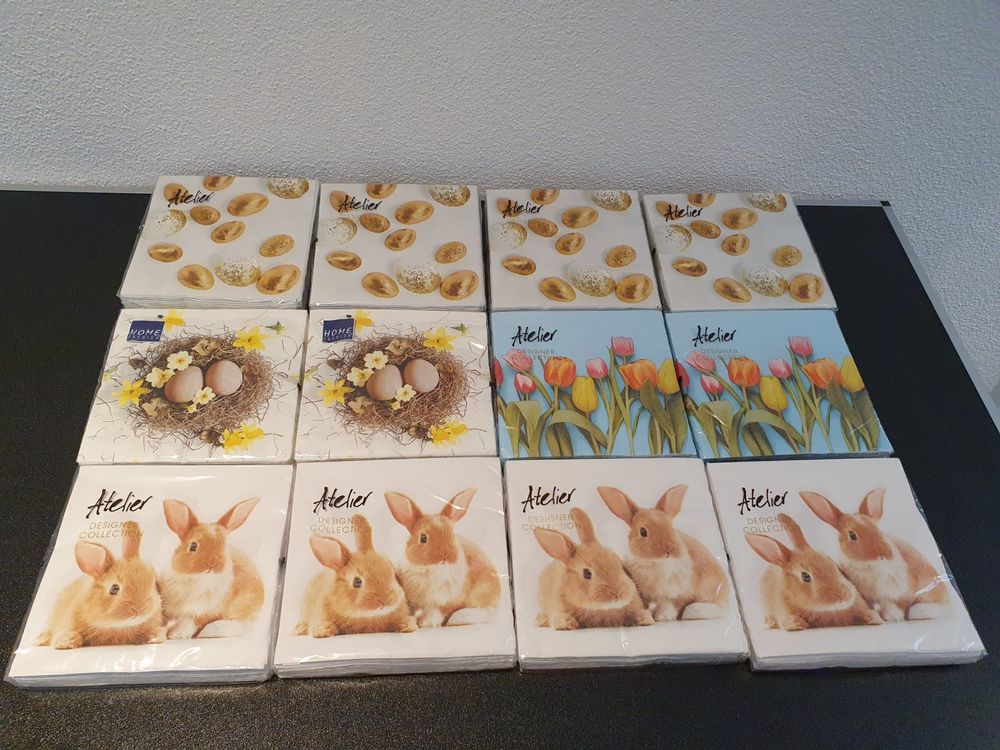 Servietten - 12 Packungen - 33cm x 33cm (Neu und originalverpackt) in ...