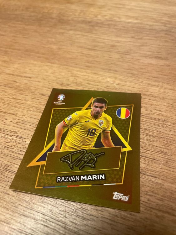 ROM SP Razvan Marin Gold (Topps Euro 2024 Sticker) (Neuf avec emballage ...