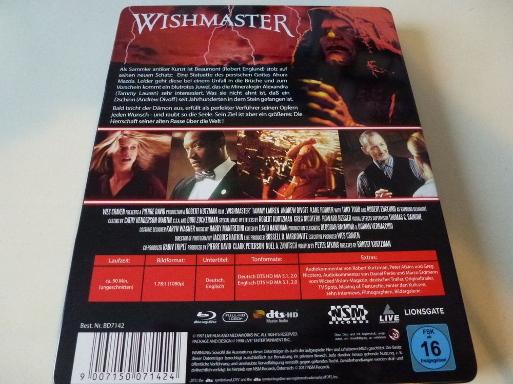 Wishmaster ( Lenticular, Steelbook Blu-Ray) | Kaufen auf Ricardo