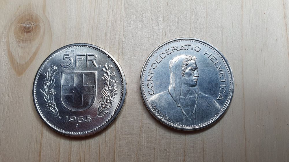 2x 5 Franken Münze 1965 Ag Schweiz | Kaufen auf Ricardo