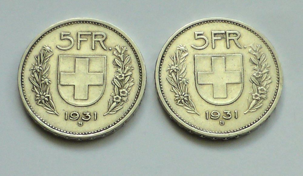 2x 5Fr. 1931, 13 Sterne ü. Kopf - ABART (Gebraucht) in Buochs für CHF 26 – mit Lieferung auf ...