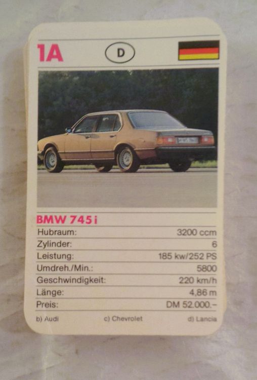 Auto Quartett ohne Deckkarte / 32 Karten ab Fr. 1.- (Gebraucht) in ...