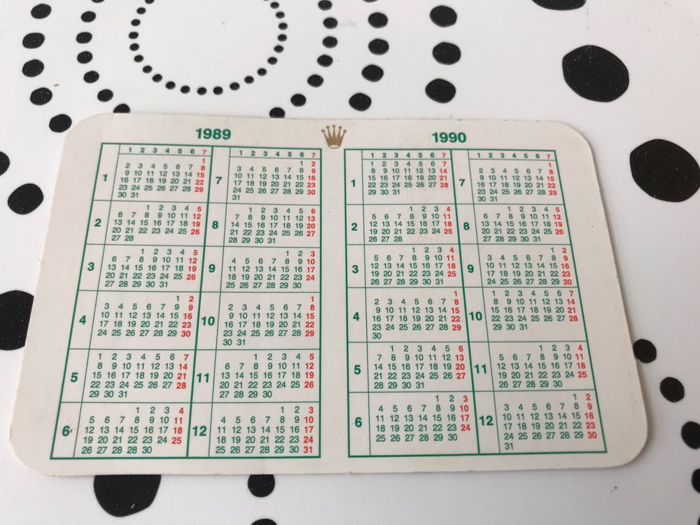 ROLEX ORIGINAL - CALENDIER KALENDER CALENDAR 1989 - 1990 !!! (Neu ...