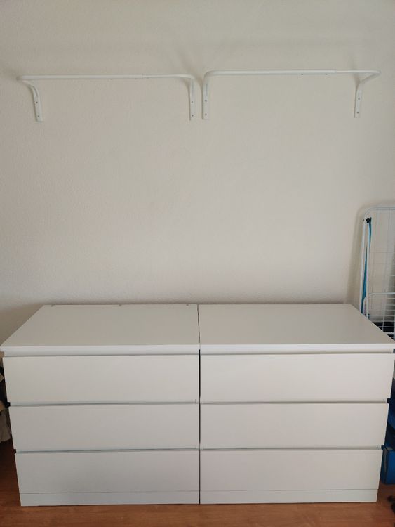 2x Malm Regale weiss inkl Kleiderstangen Mulig, Schublade (Gebraucht ...