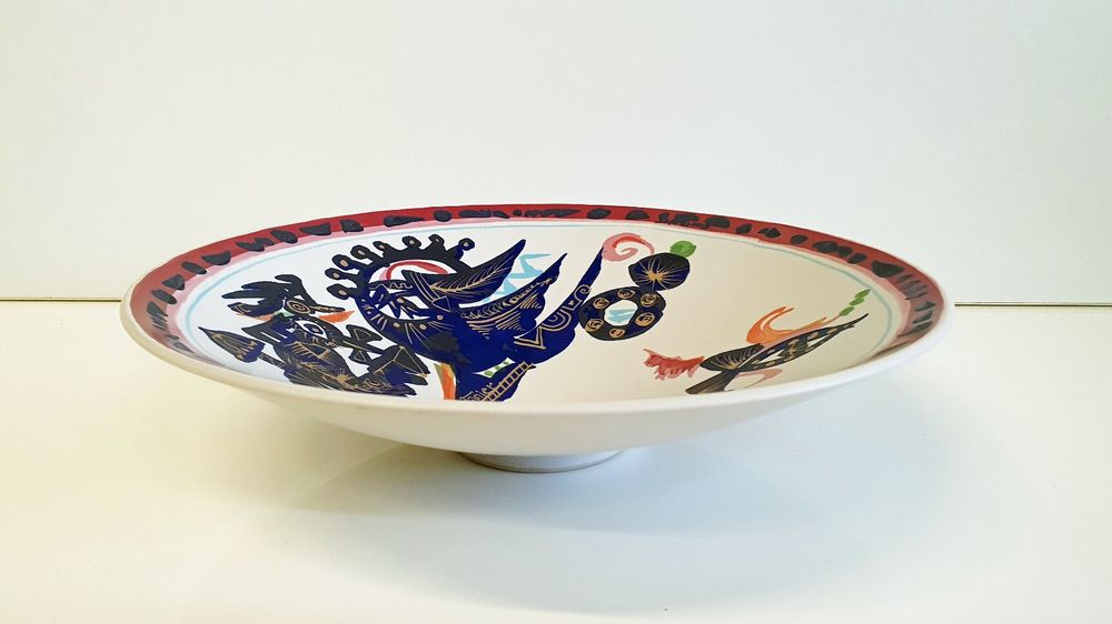 Glasierter Keramikteller von Gilbert Portanier (Neu (gemäss ...