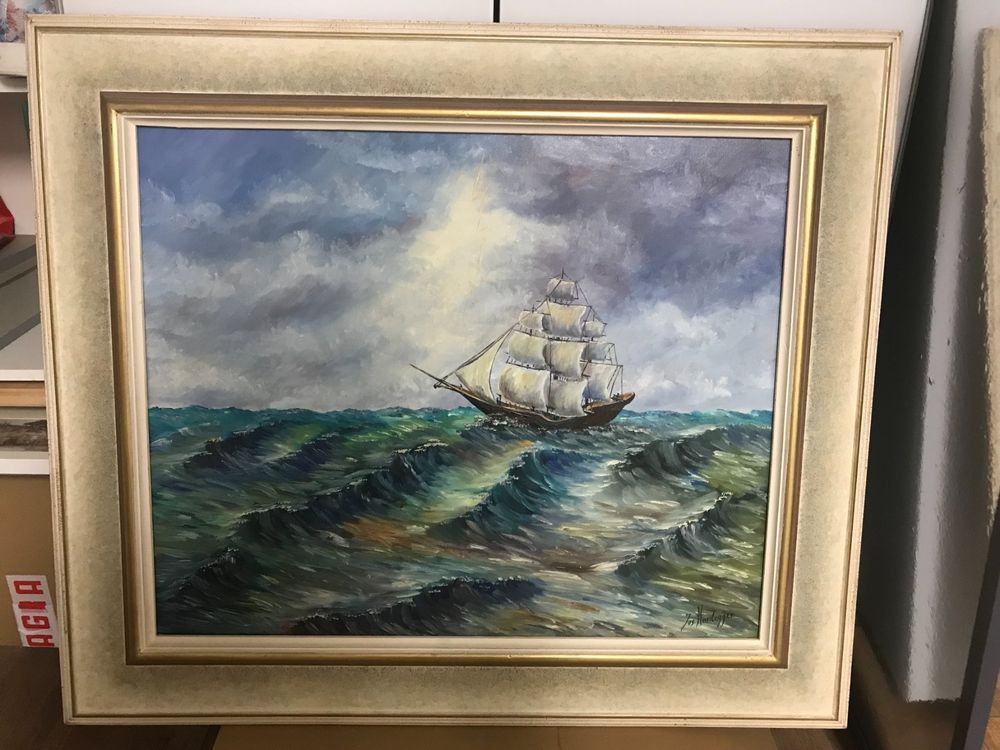 Gemälde mit Rahmen Schiff auf hohem Meer (Gebraucht) in Altstätten SG für CHF 99 – mit Lieferung ...