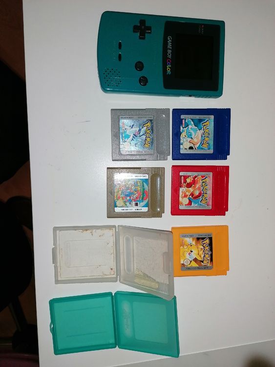 Game Boy Color Türkis mit 5 Spielen Pokémon Classic & SuperM | Kaufen ...
