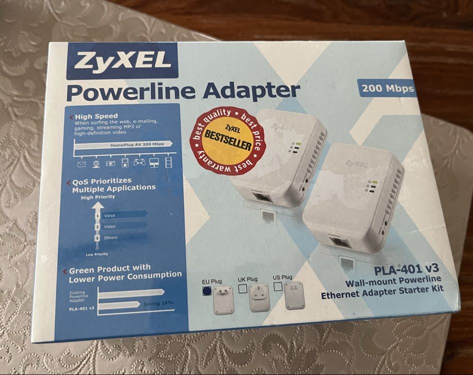 Neuer Zyxel Powerline Adapter 200 Mbps PLA-401 v3 (Neu und ...
