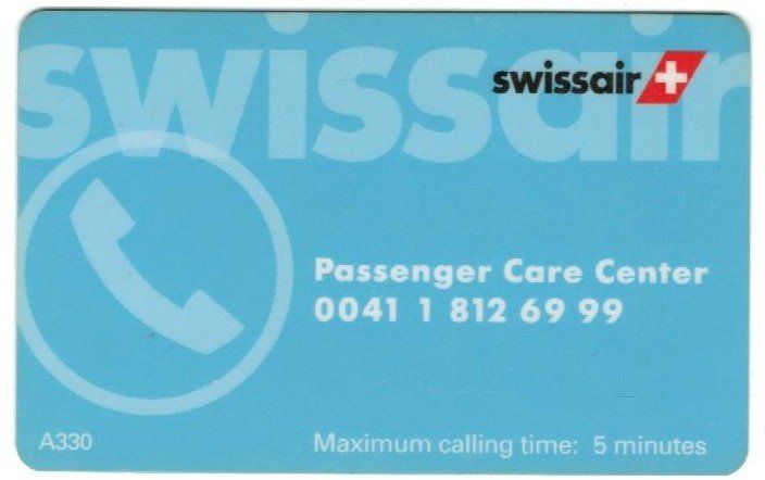 Swissair Telefonkarte Passenger Care Center | Kaufen auf Ricardo
