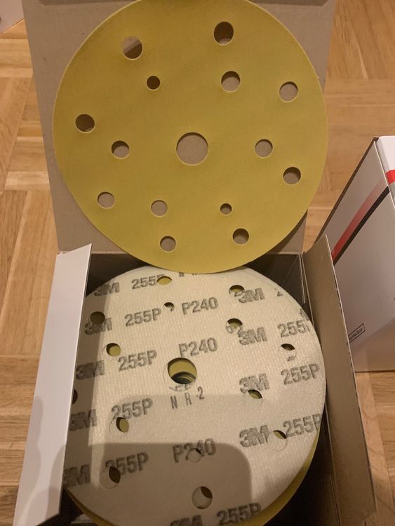 Schleifscheiben Klett 3M Hookit P240 255P LD861A mit Loch (Neu und ...