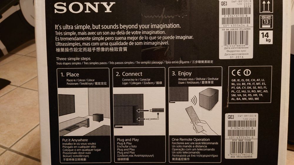Sony Bravia SWF-BR100 Subwoofer (Gebraucht) in Oberkulm für CHF 13 – mit Lieferung auf Ricardo ...