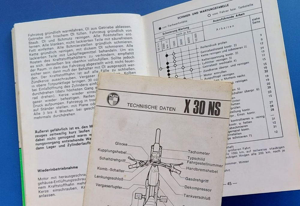 Betriebsanleitung Puch X30 NS inkl. Datenblatt (Kopien) | Kaufen auf Ricardo