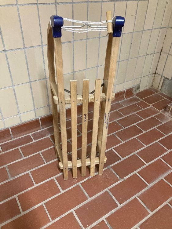 Holzschlitten Davos, Klassischer Rodelschlitten, Buchenholz (Gebraucht ...