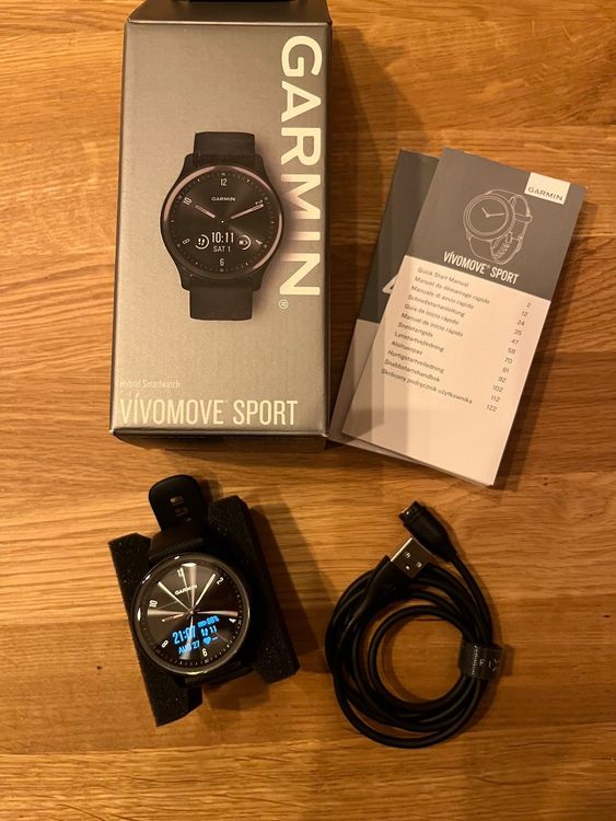 Garmin vívomove Sport Hybrid Smartwatch schwarz (Gebraucht) in Rikon im ...
