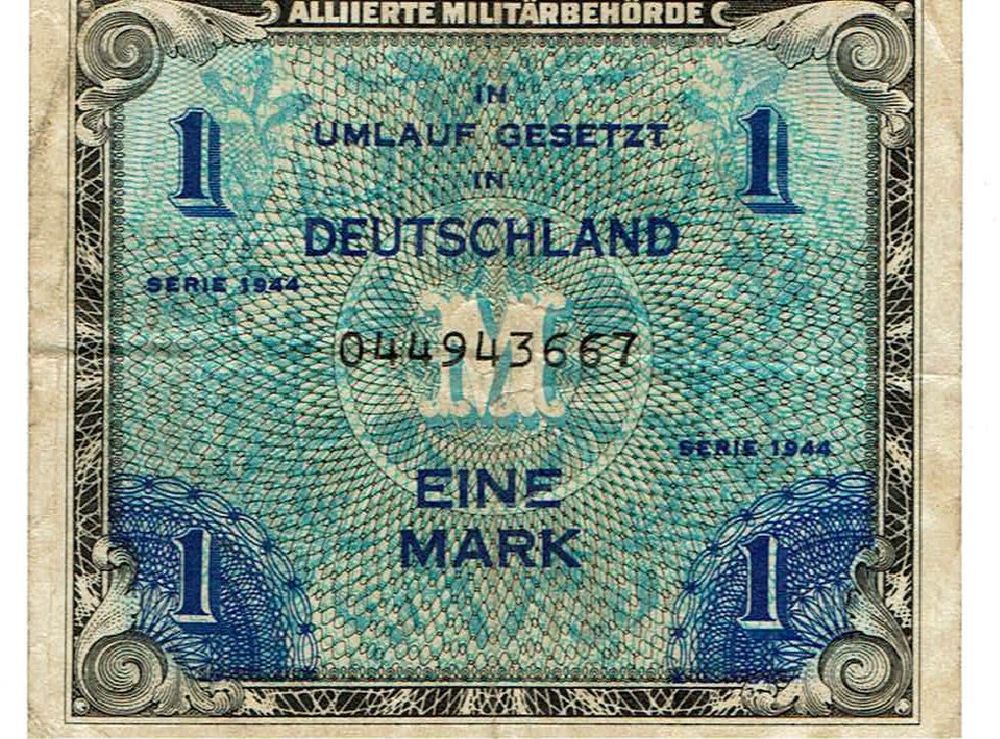 Deutschland Alliierte Millitärbehörde 1 Mark 1944 P- 201a (Gebraucht ...