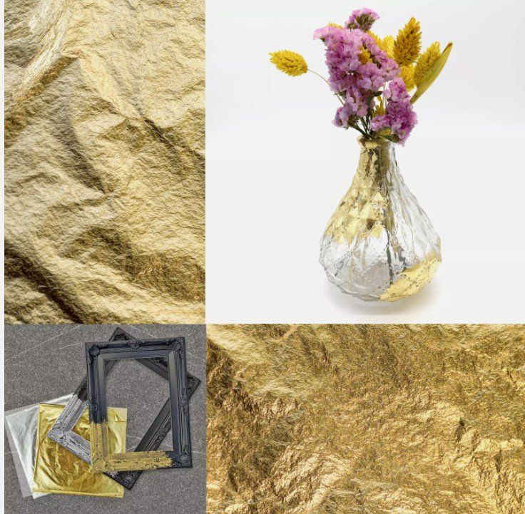 Goldfolie 100 x Blattgold Schlagmetall zum vergolden Vergold (Neu ...