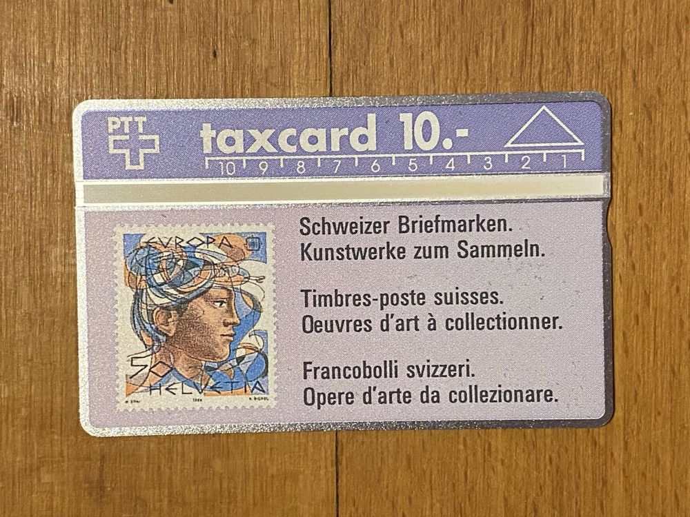 Taxcard 10.- PTT Sammlerkarte Schweiz Vintage (Neu und originalverpackt) in Zürich für CHF 1 ...