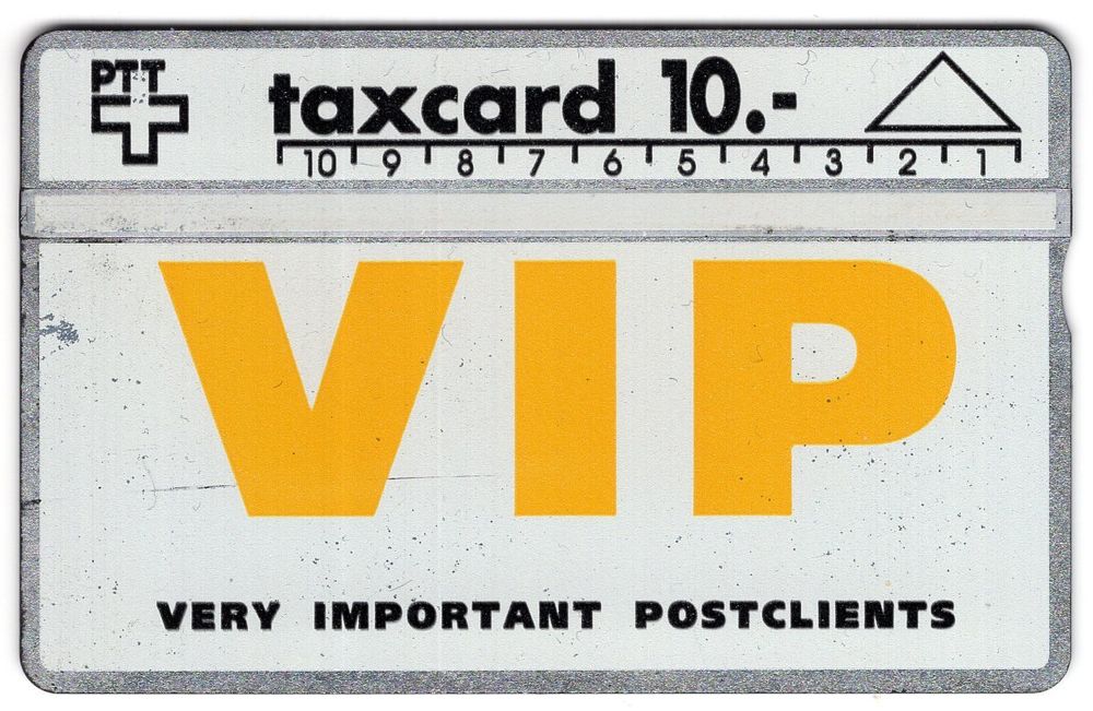 VIP (deutsch) - seltene Geschenk Taxcard der PTT (Gebraucht) in Eglisau für CHF 10 – mit ...