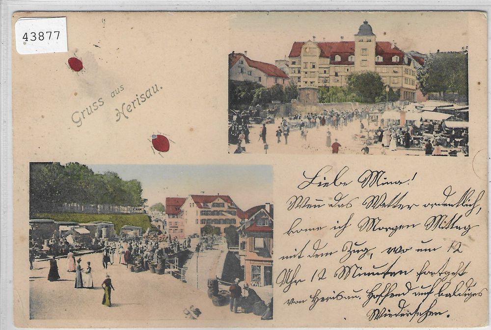 Gruss aus Herisau - Marktplatz - 2-Bild - coloriert (Gebraucht) in Ettingen für CHF 15 – mit ...