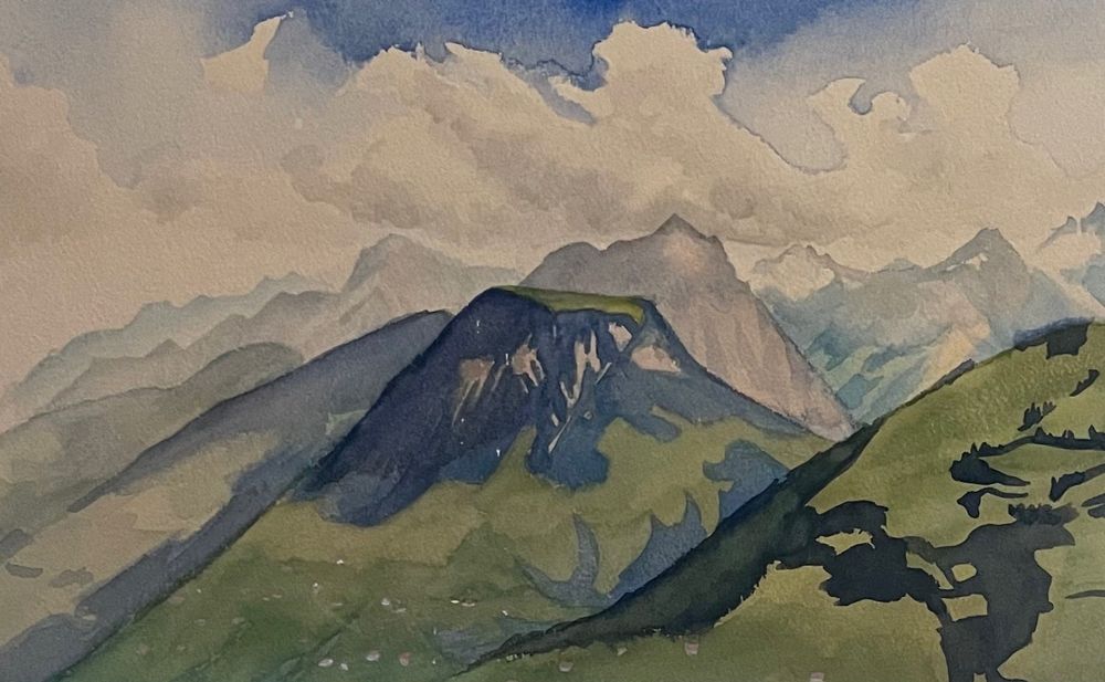 30er Jahre Berglandschafts Aquarell Unl.Sig | Kaufen auf Ricardo