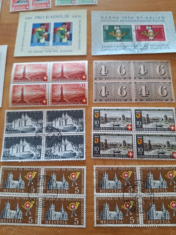 Schweizer Briefmarken Sammlung, viele 4 block o block 26 (Gebraucht) in ...